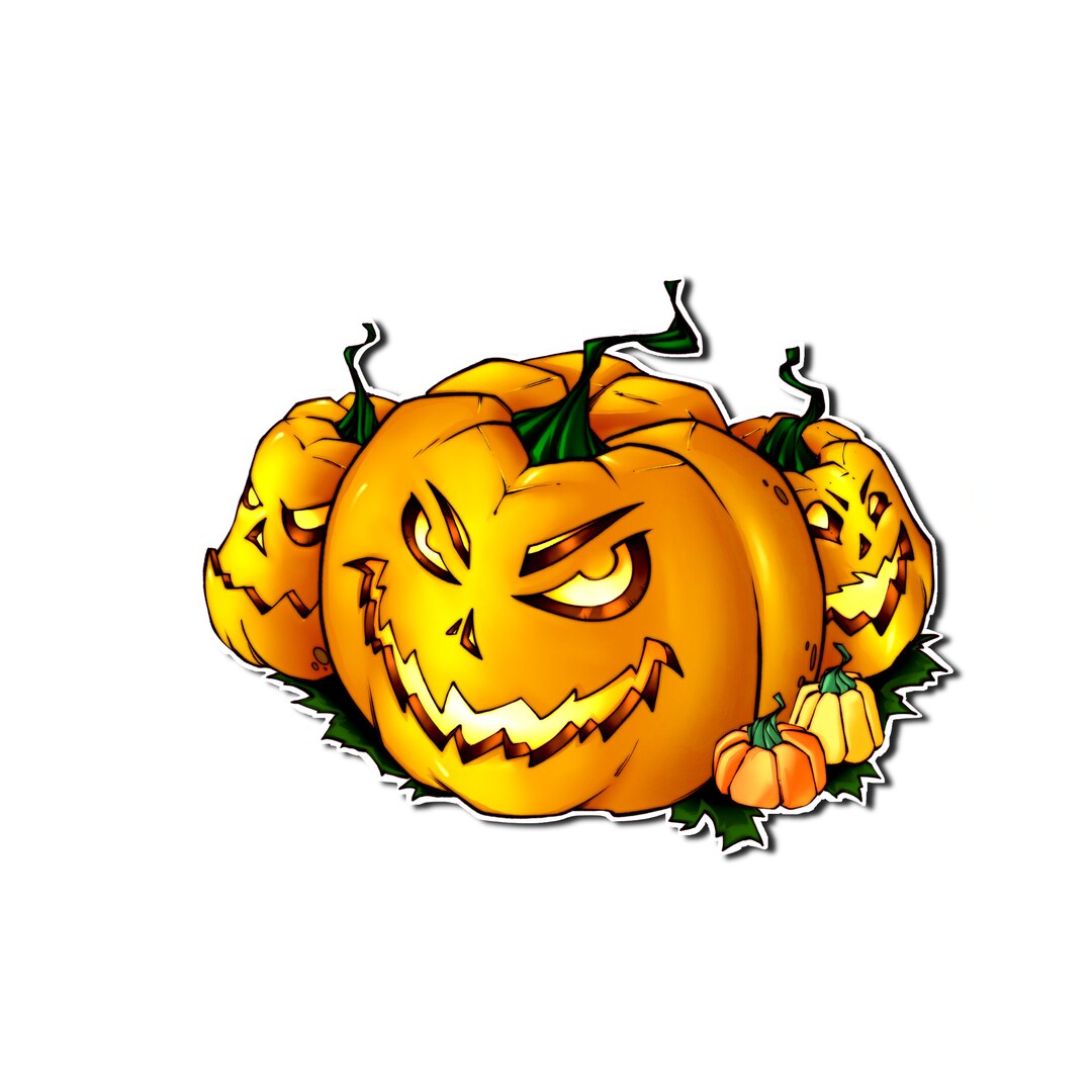 Scary Pumpkin Sticker - Etsy