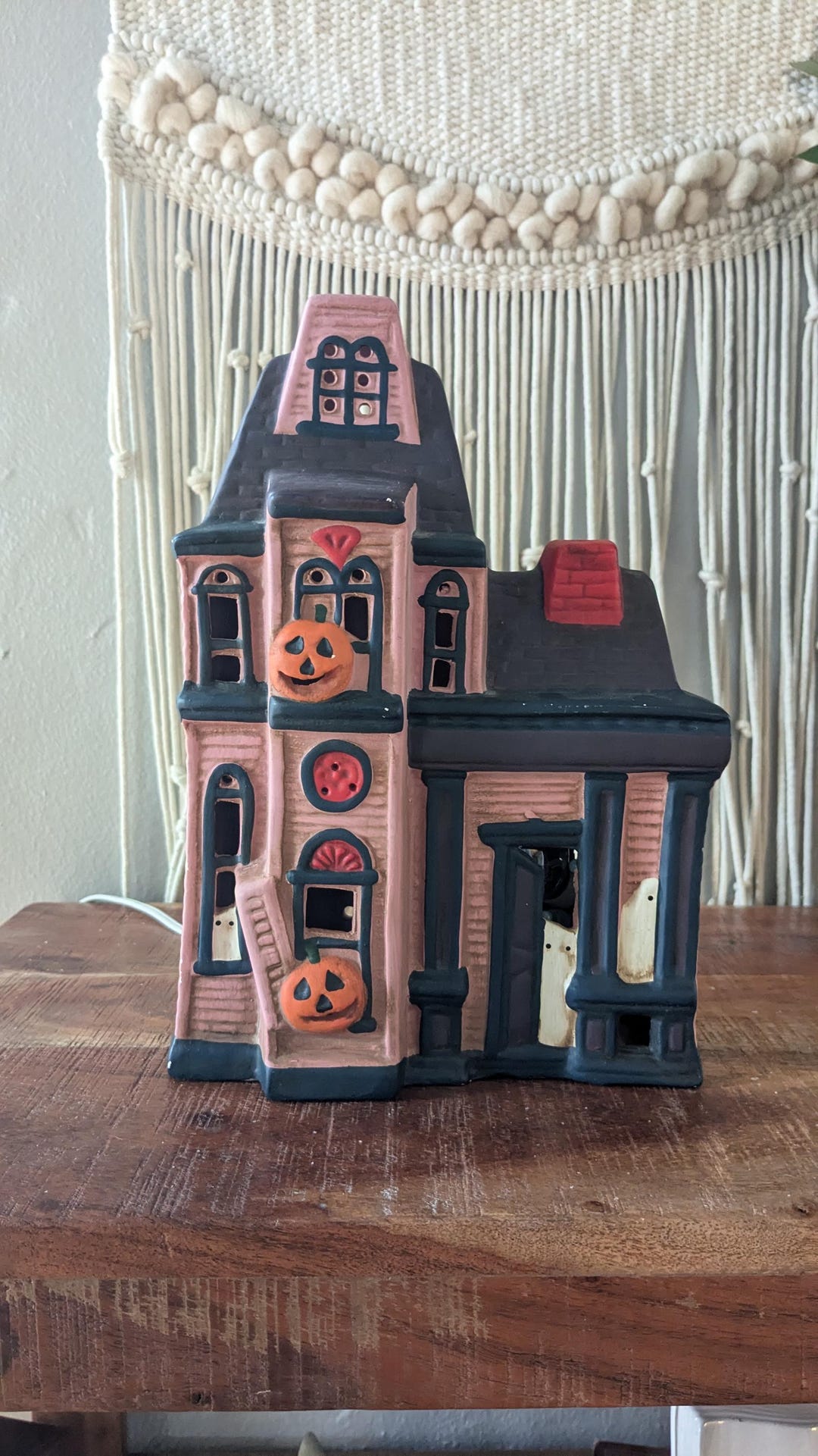 Pacific Rim Electrified Ceramic Haunted House With Ghost & Jack-o ...