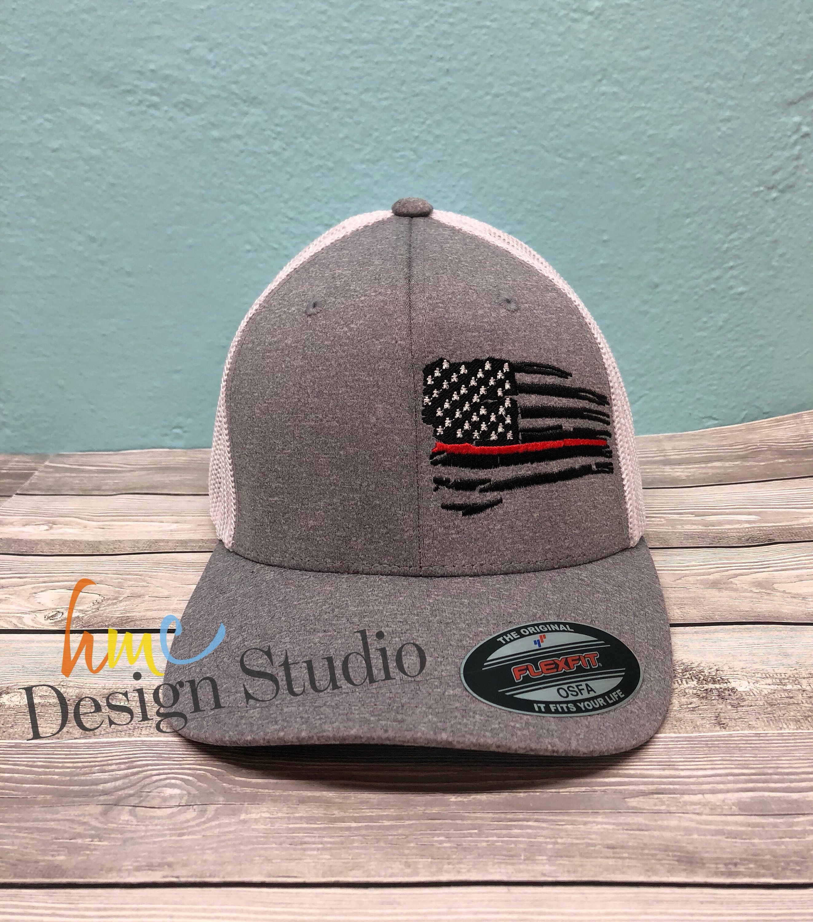 Distressed Red Line Hat - Etsy
