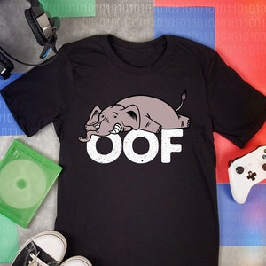 Elephant OOF T Shirt, Gamer Shirts for Boys Girls, Meme Shirt Funny ...