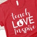 Idaho Teach Love Inspire Teacher Shirt Women Red for Ed Hoodie / Red ...