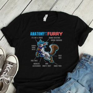 Anatomy of A Furry Fursona Art Merch / T-shirt / Raglan 3/4 Sleeve / V ...