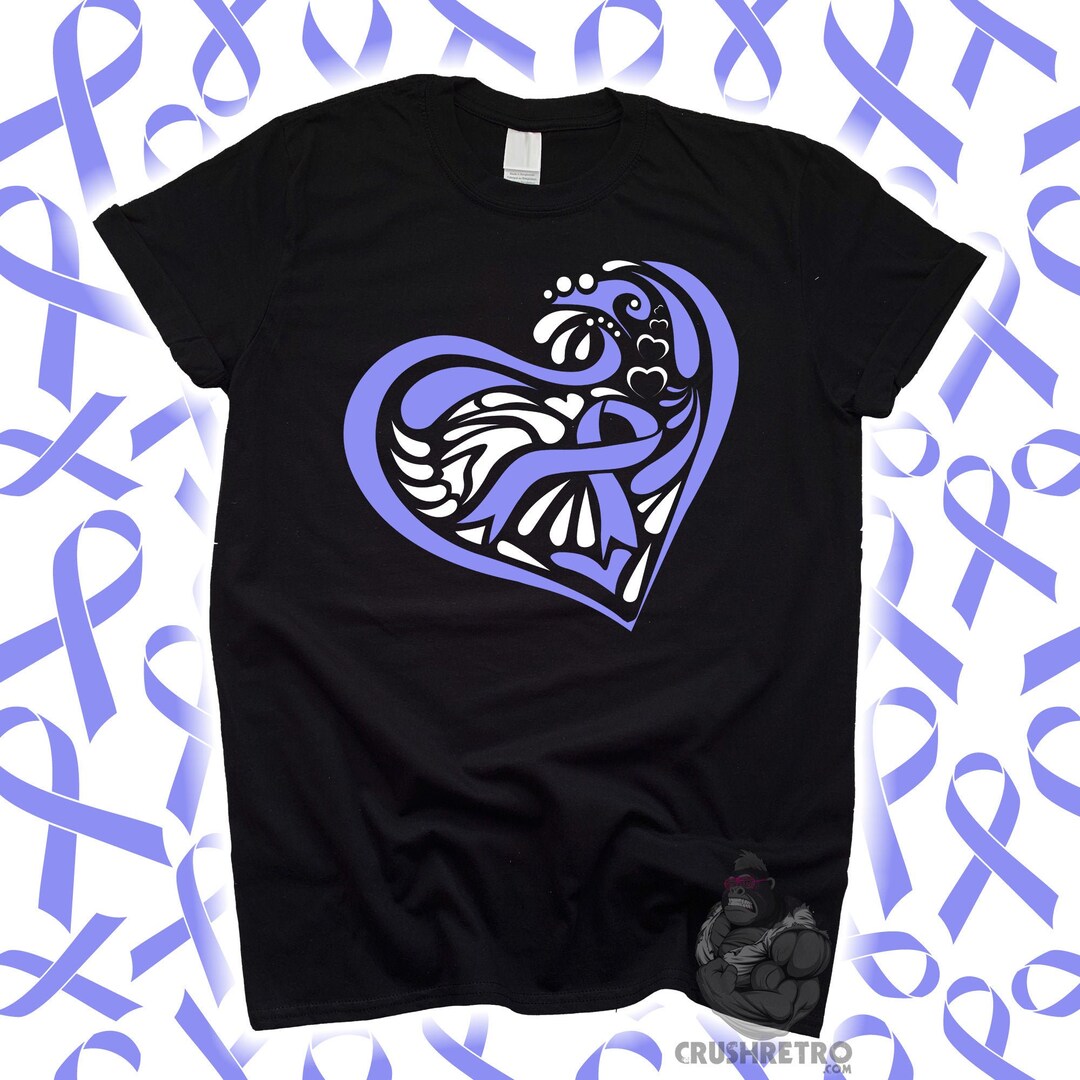 Periwinkle Heart Esophageal Cancer Awareness Shirt for Women Men Teen ...