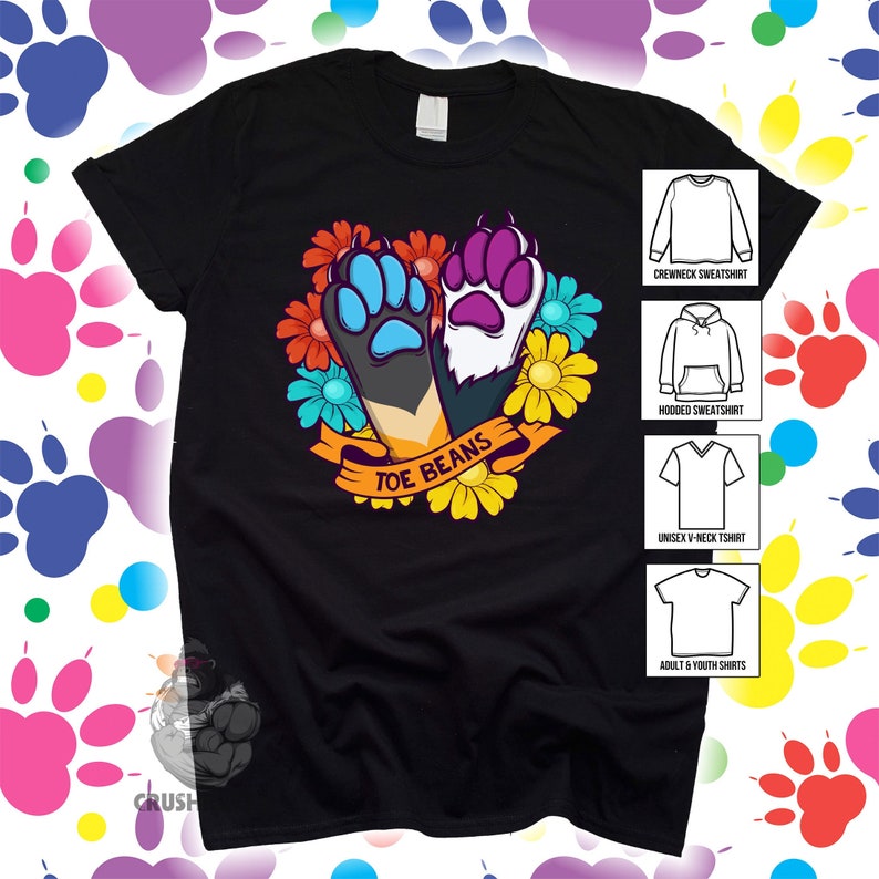 Furry Shirt Toe Beans Furry Merch Fursona Fandom Shirts - Etsy