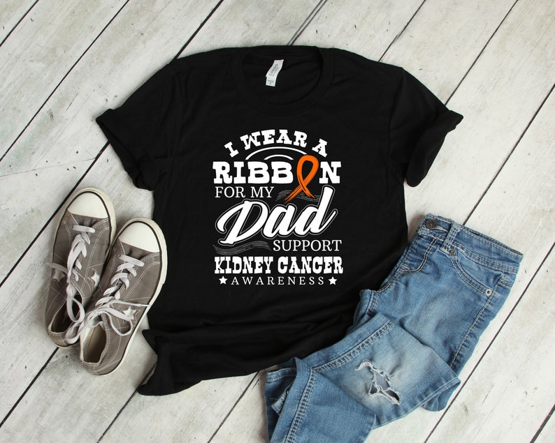I Wear A Ribbon for My Dad Kidney Cancer Orange Pearl Ribbon - Etsy