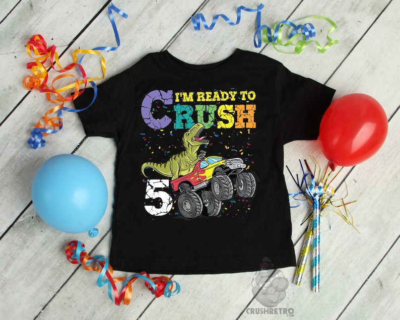 T-rex Dinosaur 5 Year Old Birthday Boy Shirt Five Year Old - Etsy