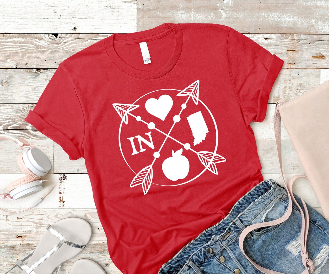 Indiana Shirt Women State Teacher Gift / Red for Ed Hoodie / Red for ...