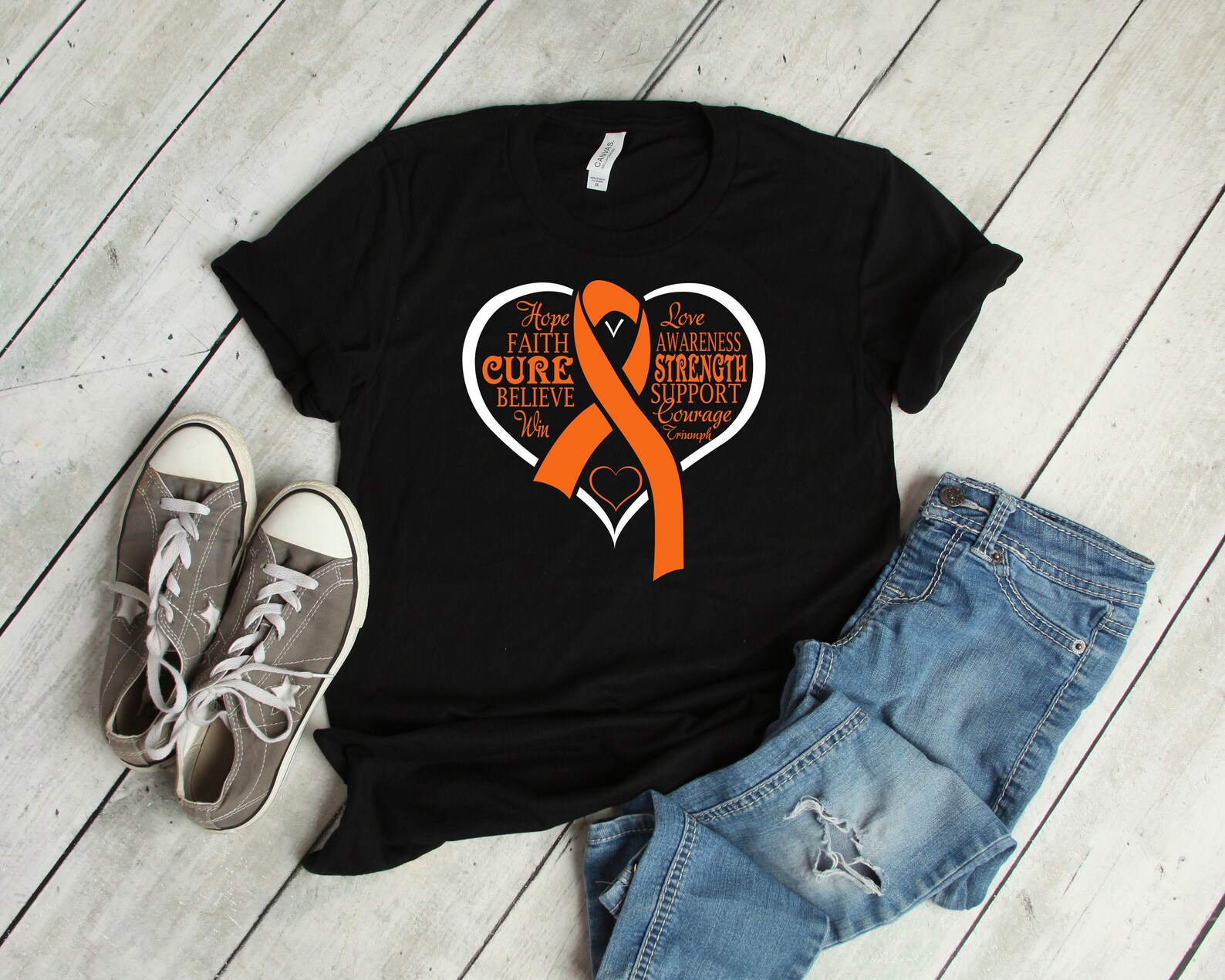 Heart Leukemia Cancer Ribbon Shirt Awareness Women Men Kids / - Etsy