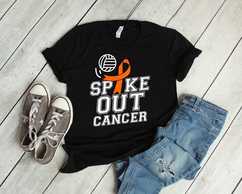 Volleyball Spike Out Cancer Kidney Cancer Orange Pearl Ribbon - Etsy