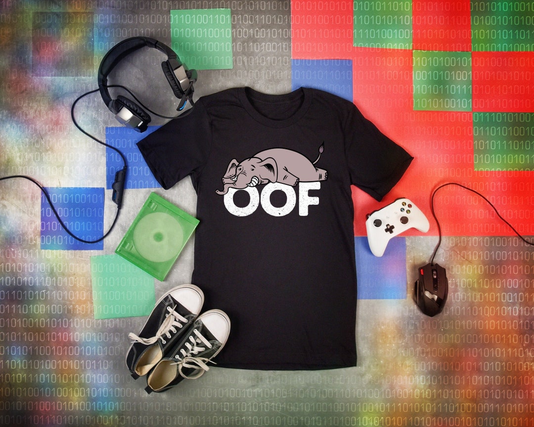 Elephant OOF T Shirt, Gamer Shirts for Boys Girls, Meme Shirt Funny ...
