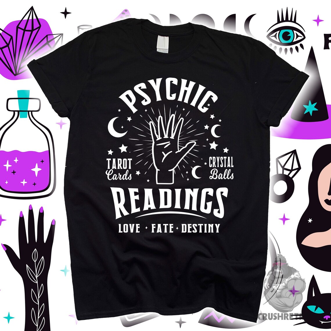 Psychic Reading Fortune Teller Shirt, Psychic Reading Gifts, Crystal ...