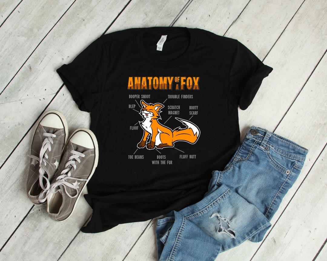Anatomy of A Fox Furry Fursona T Shirt Women Men Kids Boys Girls ...