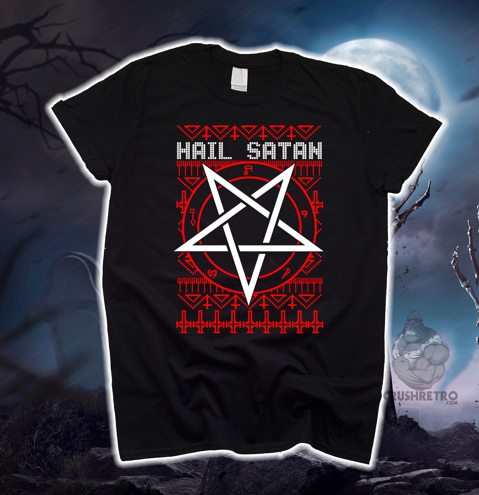 Hail Satan Shirt Satanic Shirt Pentagram Occult Shirt - Etsy