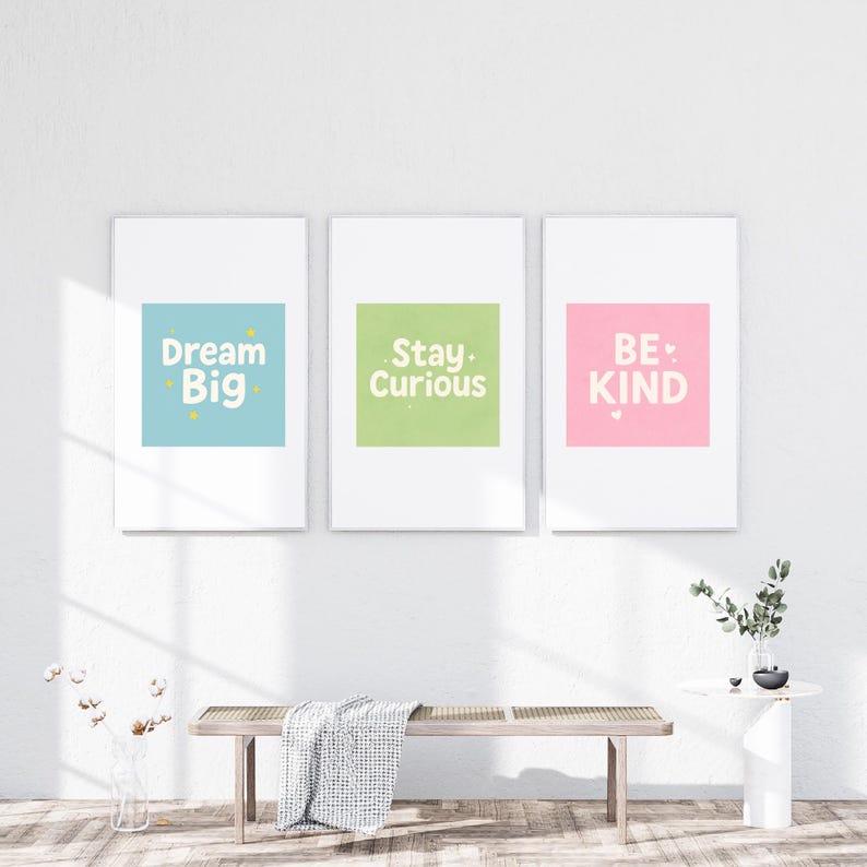 Motivational Affirmation Quotes for Kids – Set of 10 Printable Wall Art ...