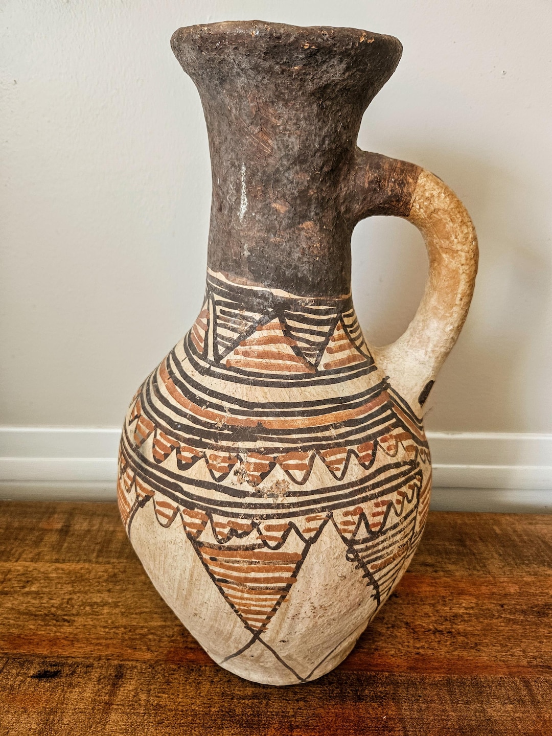 Large Antique 19th-century Rif Mountain Berber Moroccan Pottery Jug ...