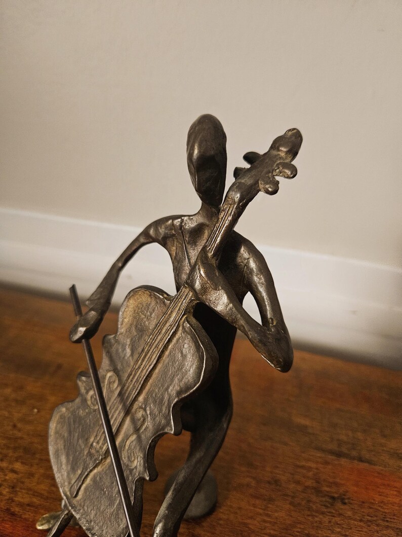 Mid-century Modern Brutalist Bronze Cello Player Sculpture - Etsy