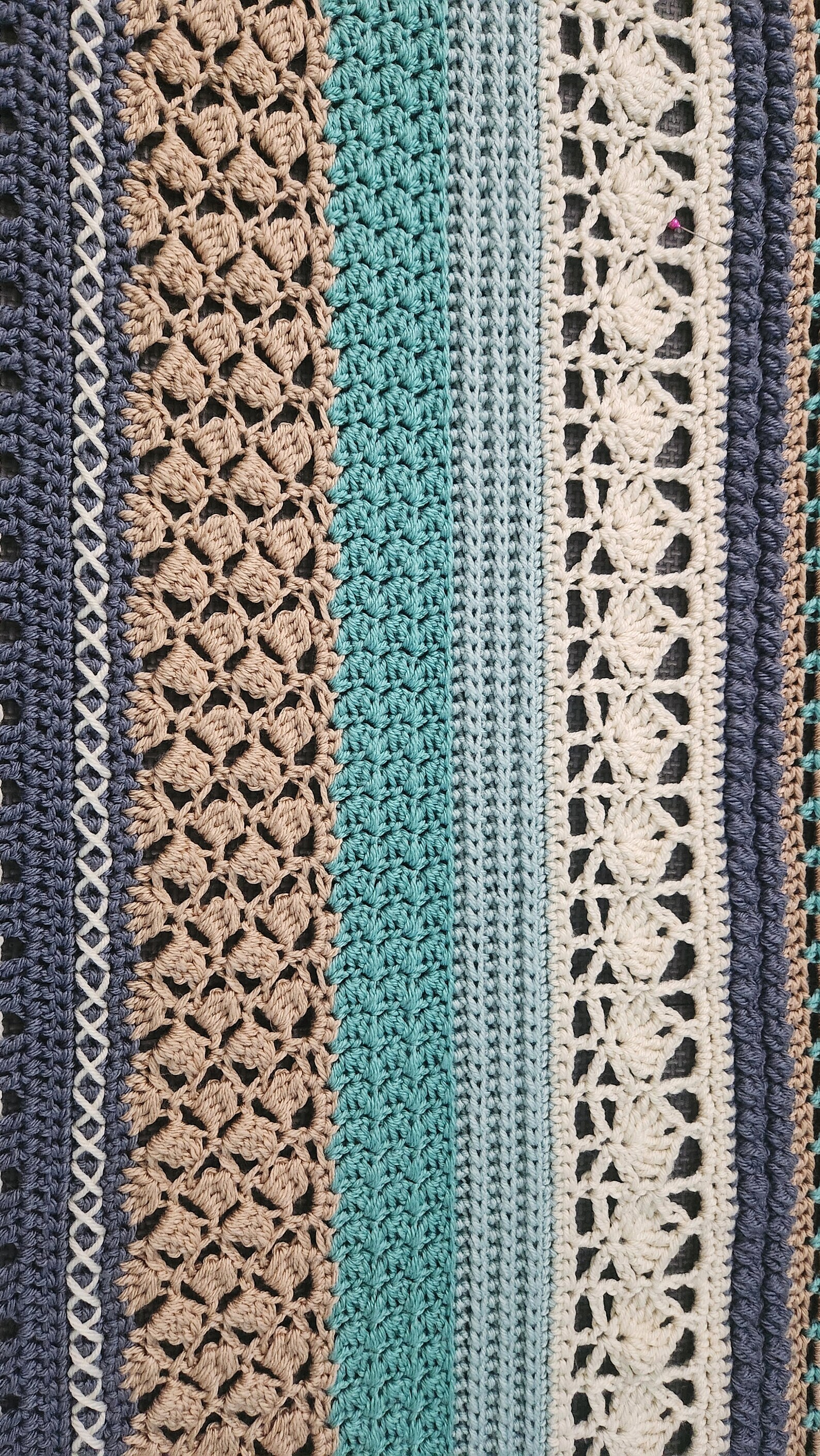 Seaside Sampler Striped Afghan, Crochet - Etsy