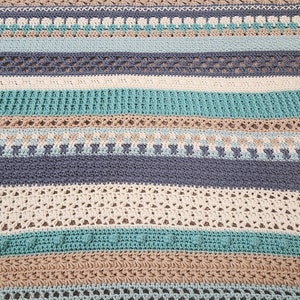 Seaside Sampler Striped Afghan, Crochet - Etsy