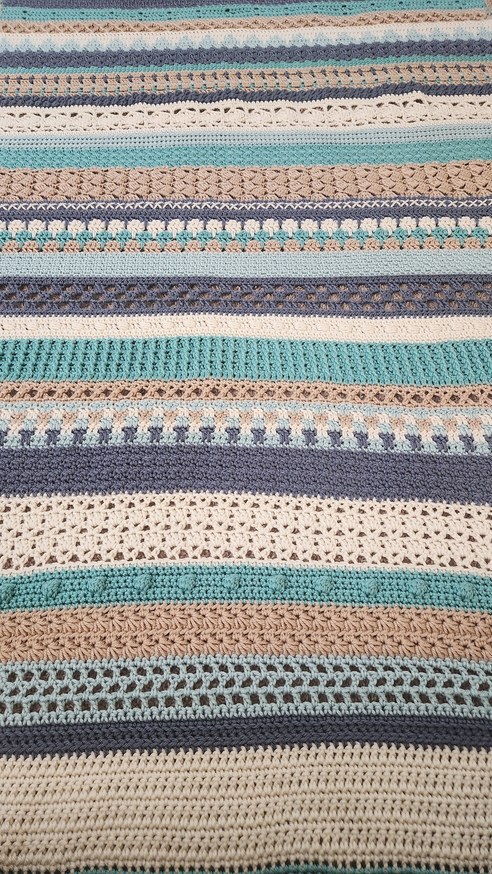 Seaside Sampler Striped Afghan, Crochet - Etsy