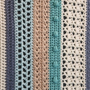 Seaside Sampler Striped Afghan, Crochet - Etsy