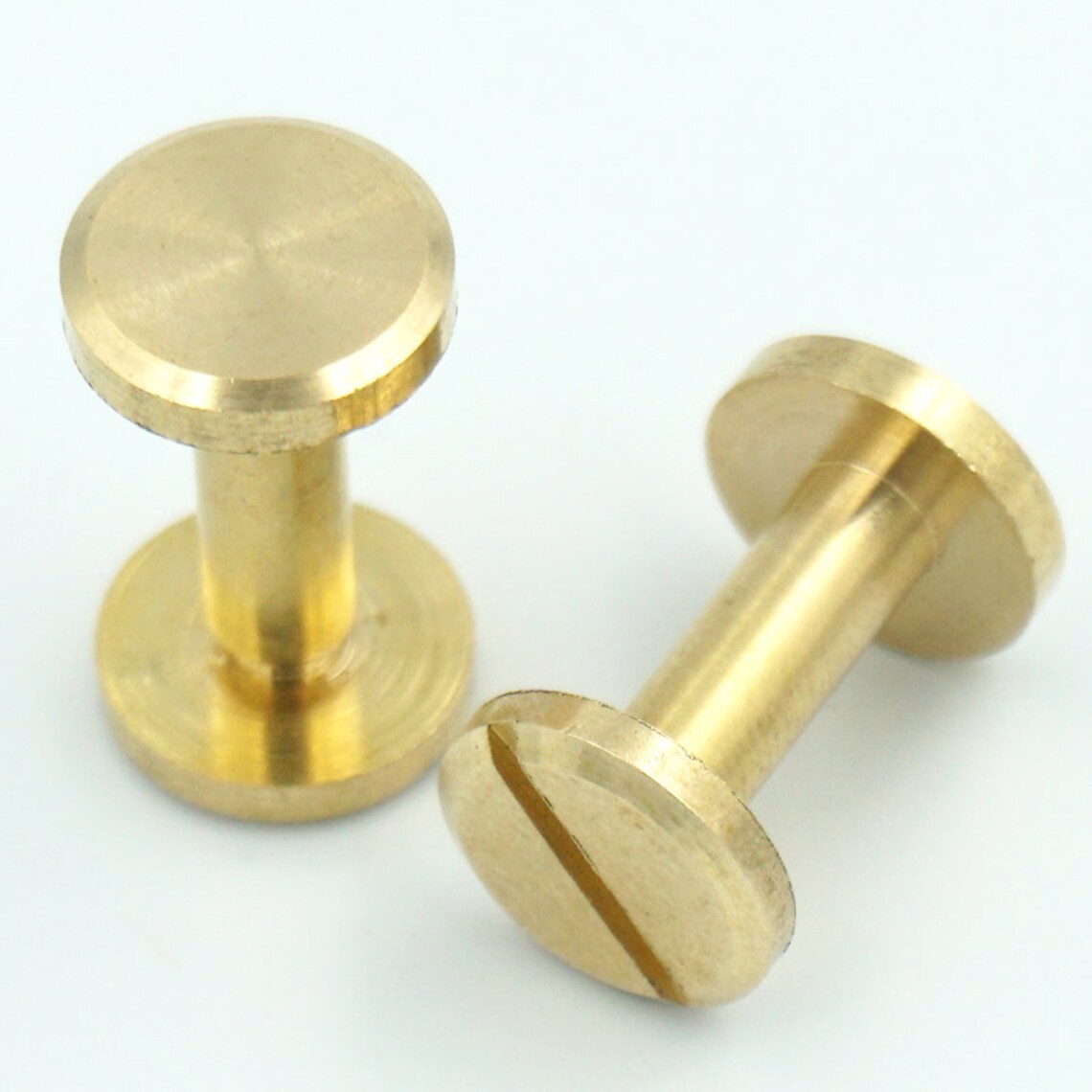50 Sets Solid Brass Screw Flat Head Button 10mm Stud Nail | Etsy