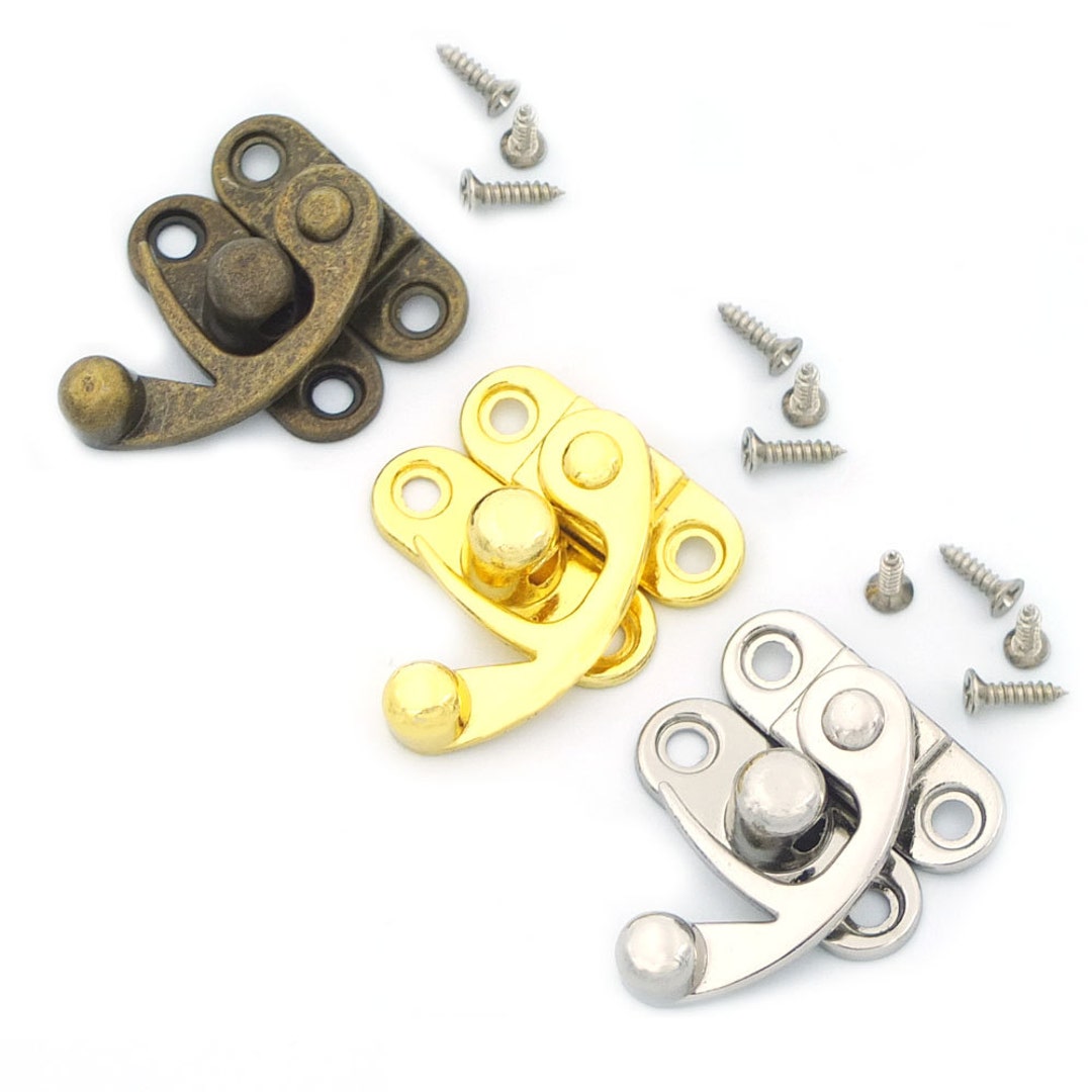 10 Sets Decorative Swing Arm Latch Catch Wood Box Hasp Clasp Lock With ...