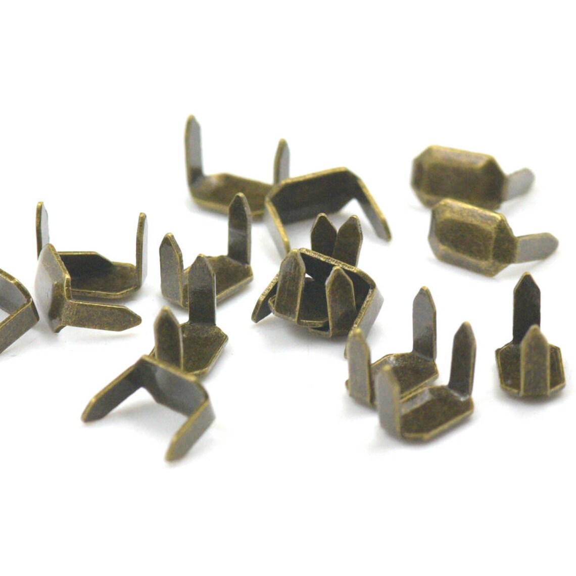 20 50 100 200 500 Pcs Brass Staple 8mm Leather Belt Loops Fastener ...