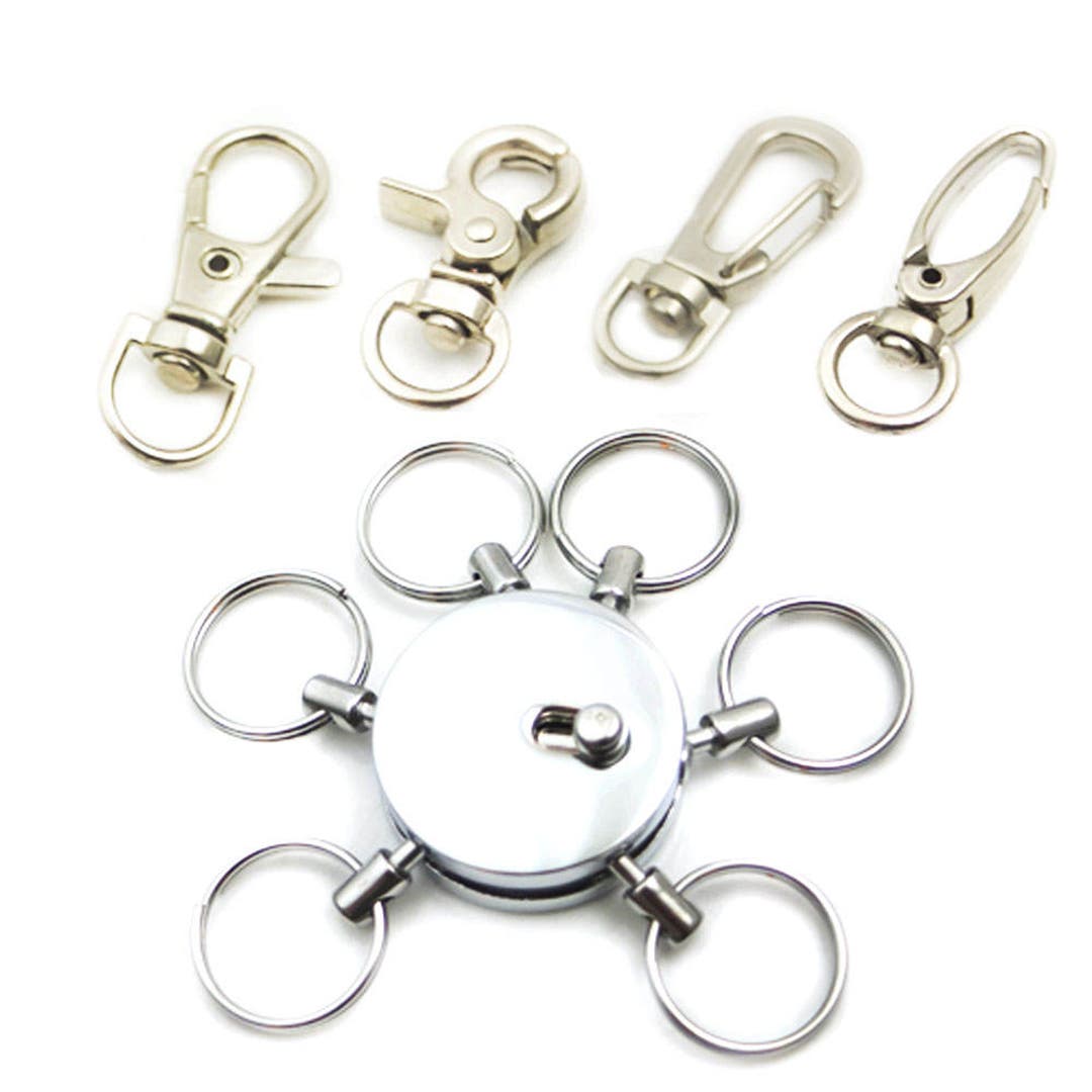 1 Set Hook Swivel Multi Removeable Detatchable Key Ring 5 Keychain Clip ...