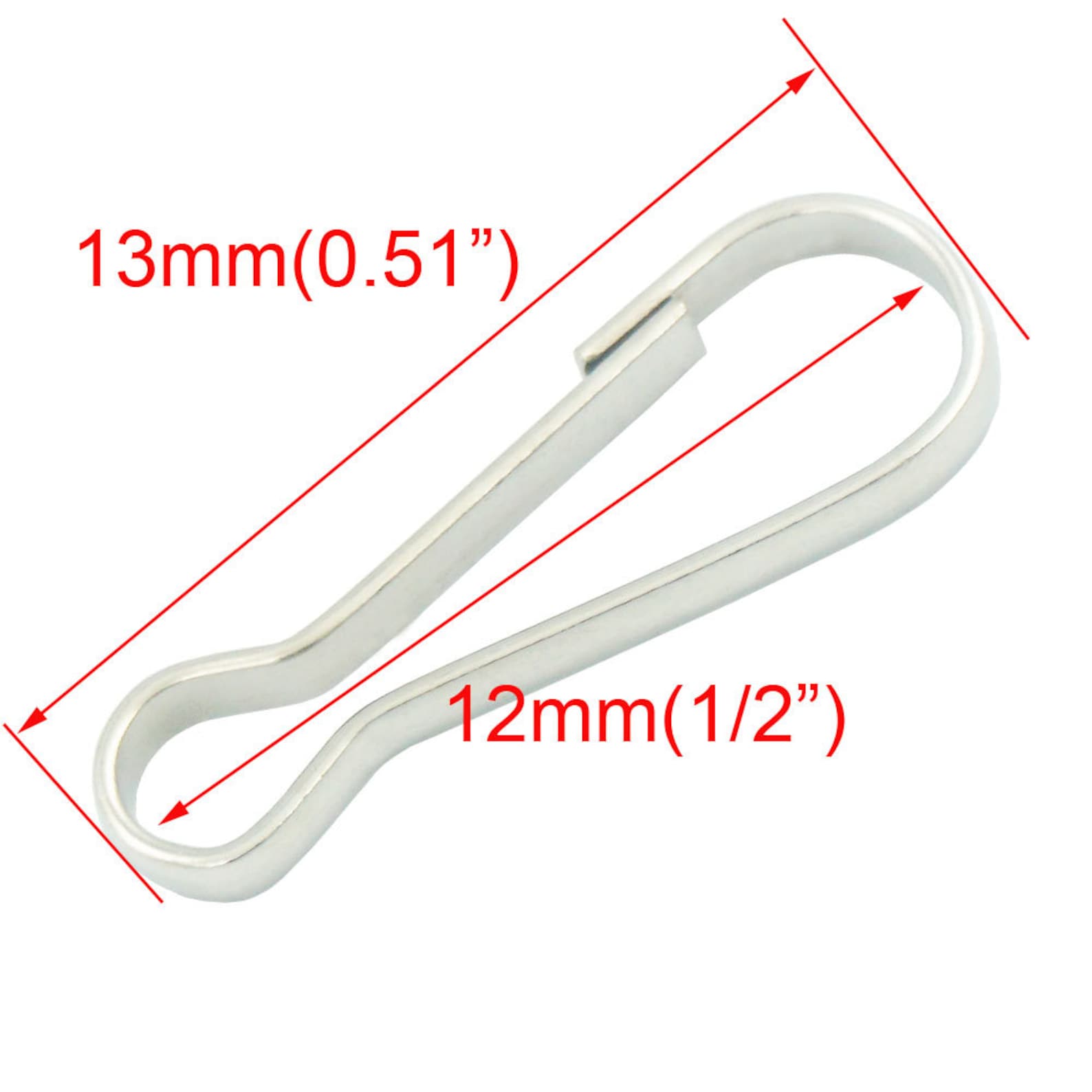 20 50 100 Pcs Metal Spring Hooks 1 1/2" 38mm 1 1/4" 32mm 1 1/8" 28mm 1 ...