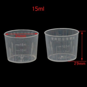 25/60/100 Pcs 15ml 20ml 30ml Plastic Laboratory Measure Graduate Cups ...