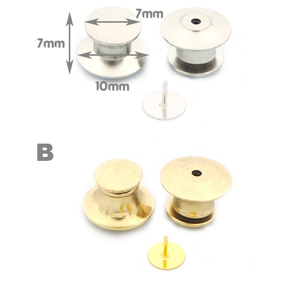 20 Sets Brass Tie Tac Tack Guard Pin Clutch Backs Findings Plated ...