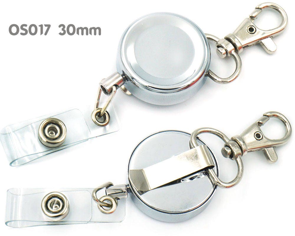 2 Pcs 3cm 4cm Reel Retractable Keyring Chain Pull Key ID Badge - Etsy