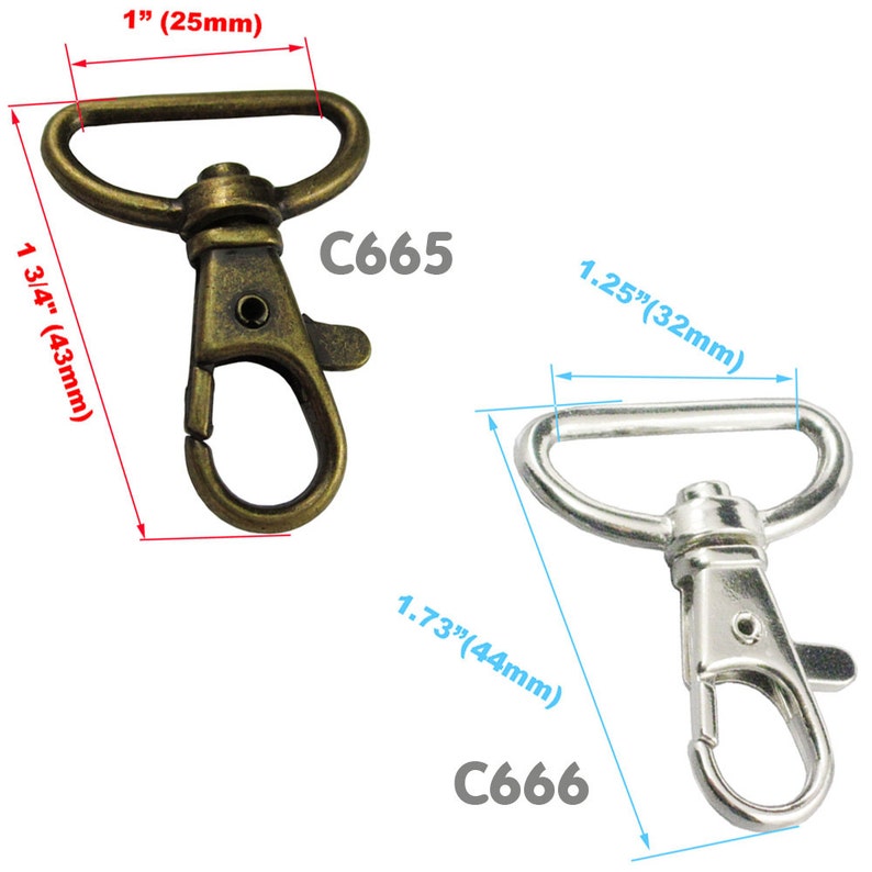20 Pcs Metal Swivel Lobster Clasps Clips Snap Hooks Findings Lanyard ...