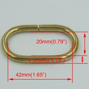 5 10 20 Pcs Solid Brass Loop Oval Ring Rings Leather 4 Purse Bag ...