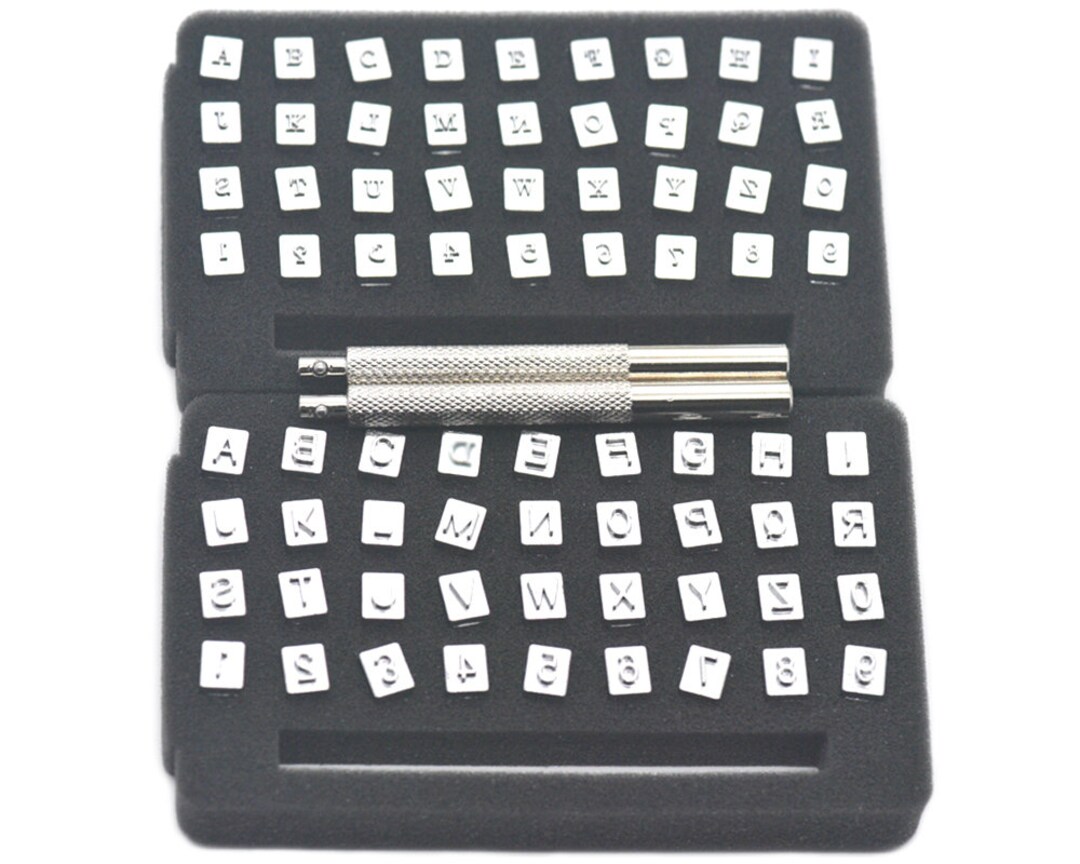 1 Sets 36pcs 4mm 6mm Letter & Number Die Stamp for Leather Belt LOGO ...