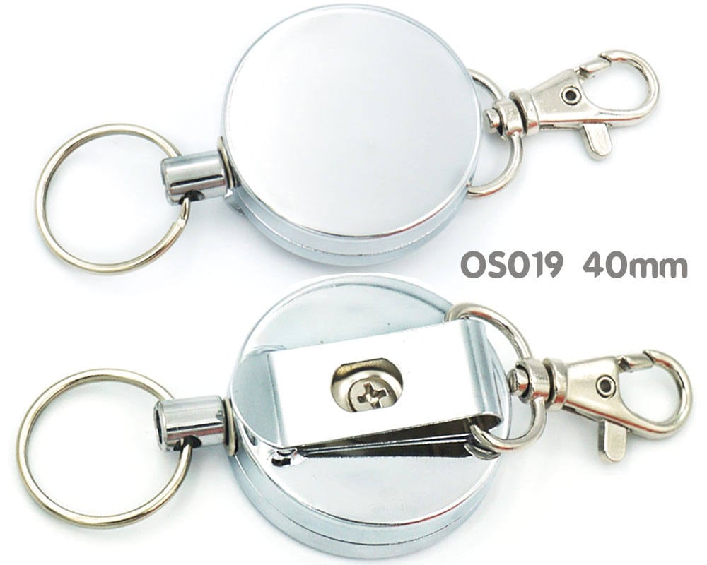 2 Pcs 3cm 4cm Reel Retractable Keyring Chain Pull Key ID | Etsy