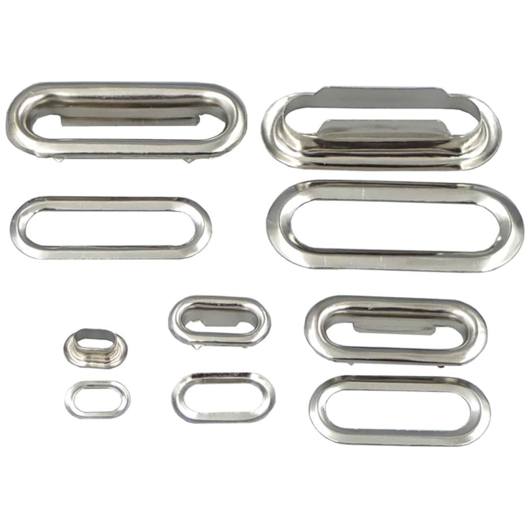 100 Sets Oval Shaped Eyelets Grommet With Washers Canvas Self Backing ...