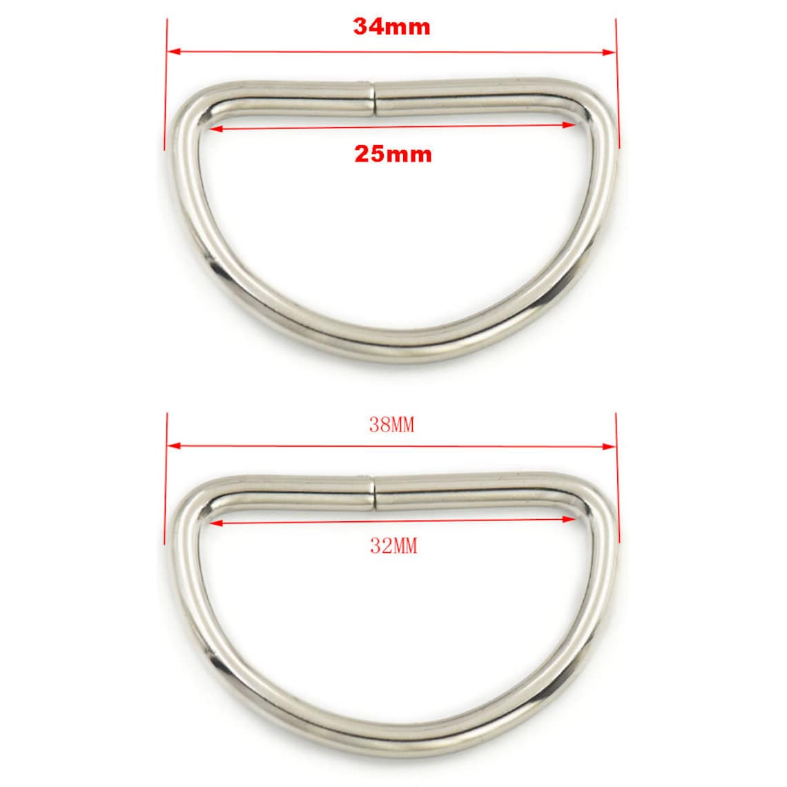 50 Pcs Non Welded Dee Rings Webbing D Buckle Bag 10mm 12mm | Etsy