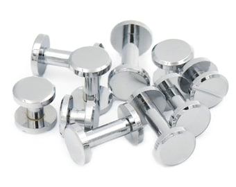 50 Sets Solid Brass Screw Flat Head Button 10mm Stud Nail | Etsy