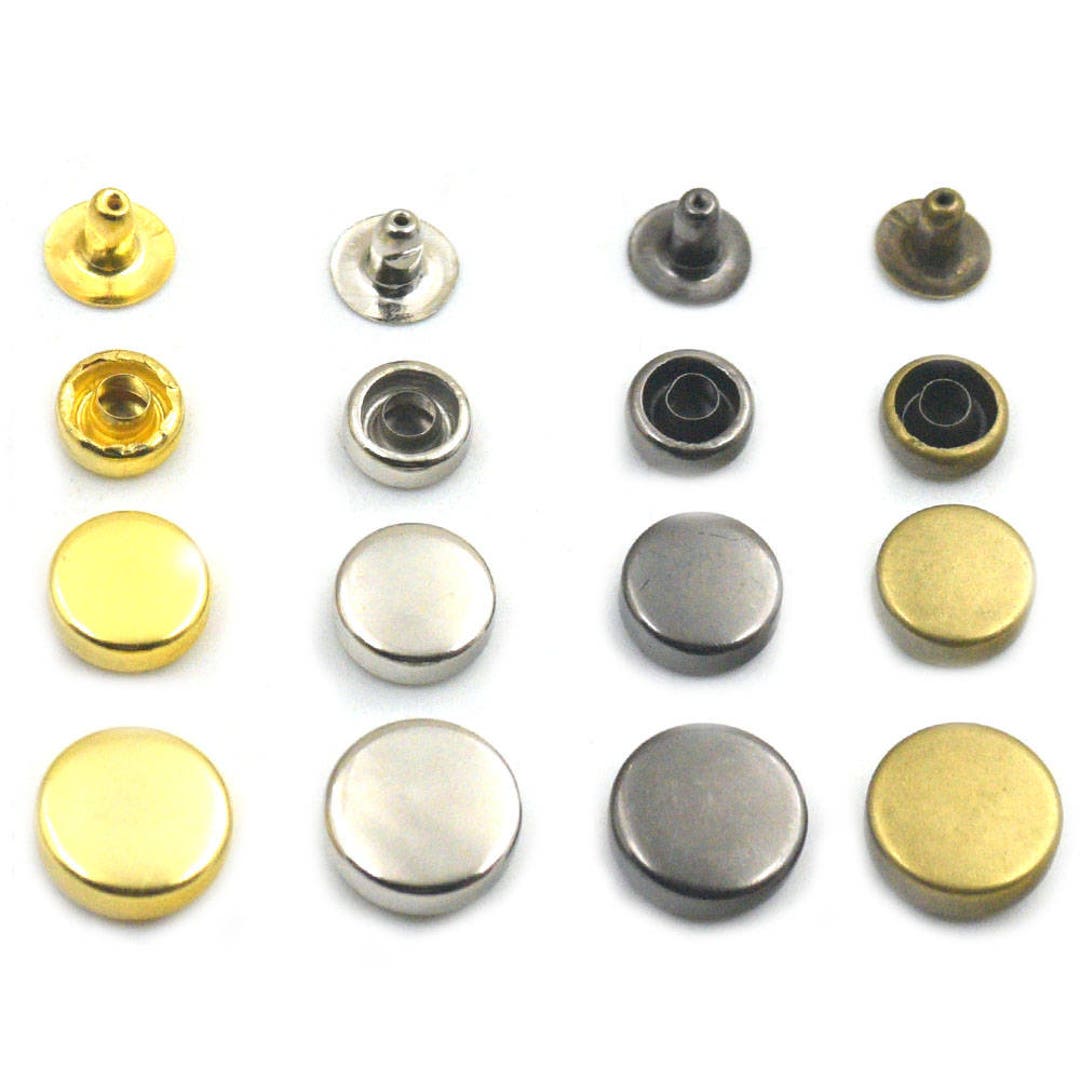 50 Sets Plat Round Rapid Rivet Button Spike Stud Bag Punk Leather Craft ...