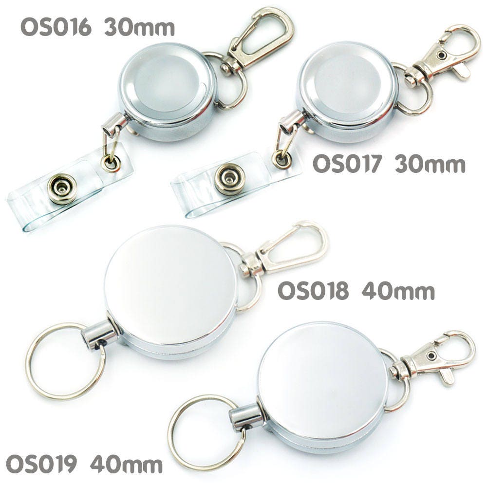 2 Pcs 3cm 4cm Reel Retractable Keyring Chain Pull Key ID | Etsy