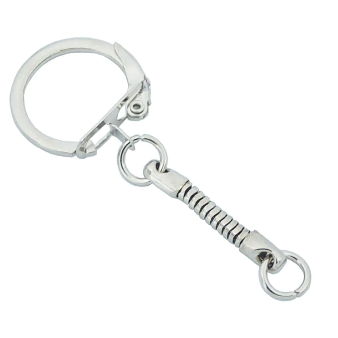 50 Pcs Metal Snake Chain With Snap Jump Ring for Keyring Key Chain 57mm ...