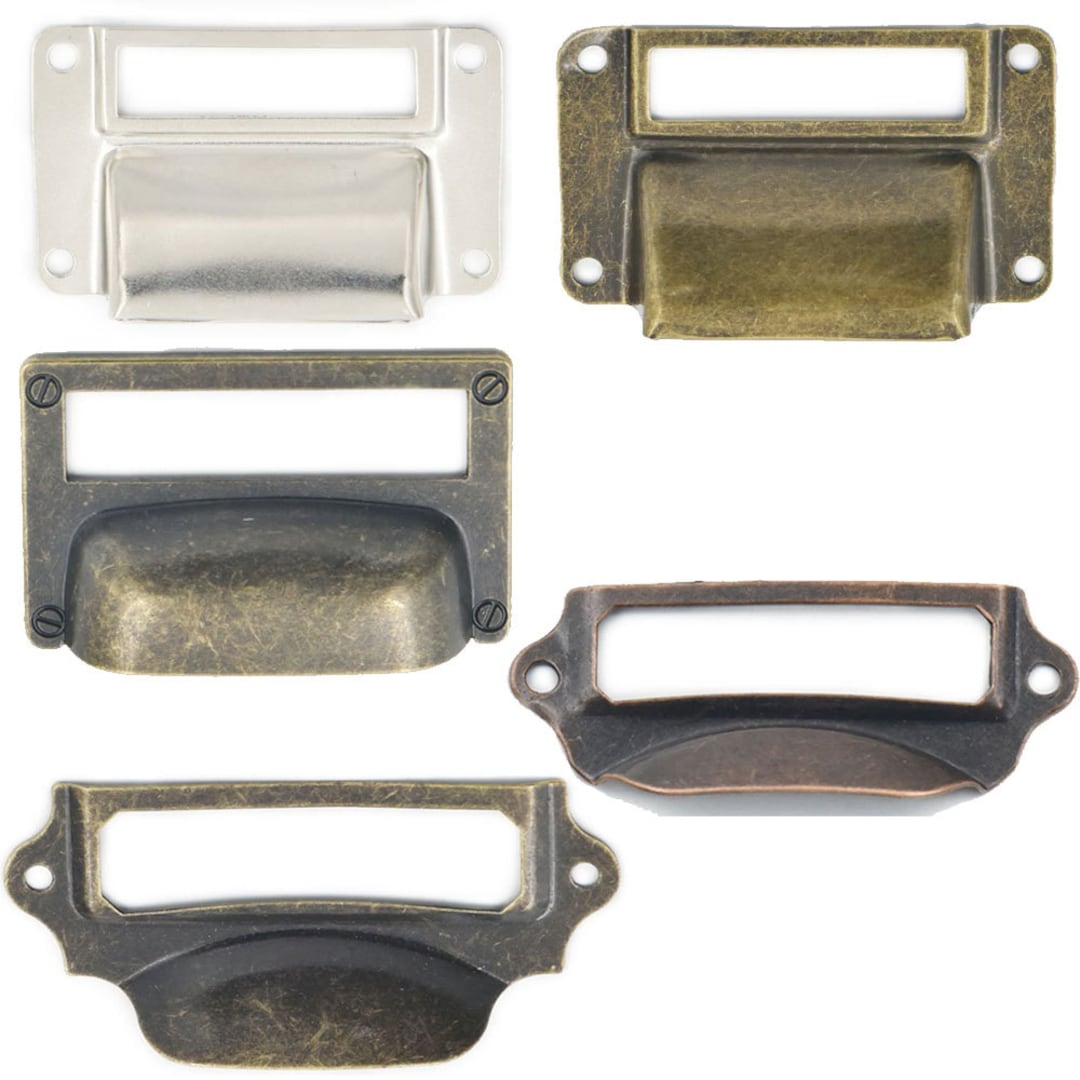 10 Pcs Drawer Door Library Label Tag Pull Home Cabinet Frame Handle ...