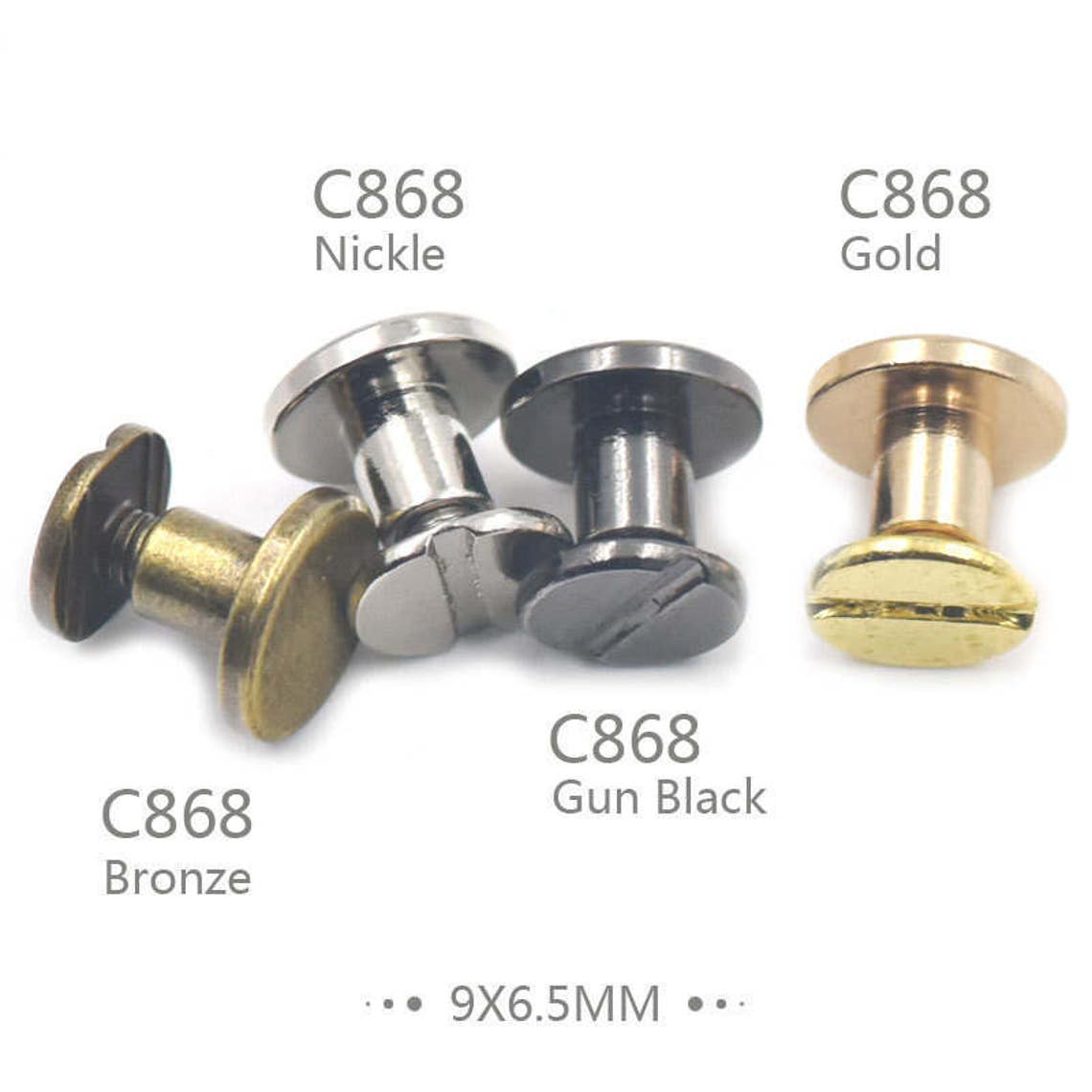 20 Sets Brass Button Chicago Rivets Studs Screw Screwback | Etsy