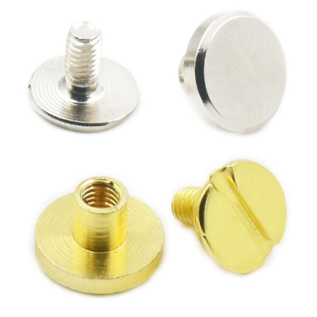 20 Sets Brass Screwback Studs, Flat Head Rivet, 9mm - Etsy