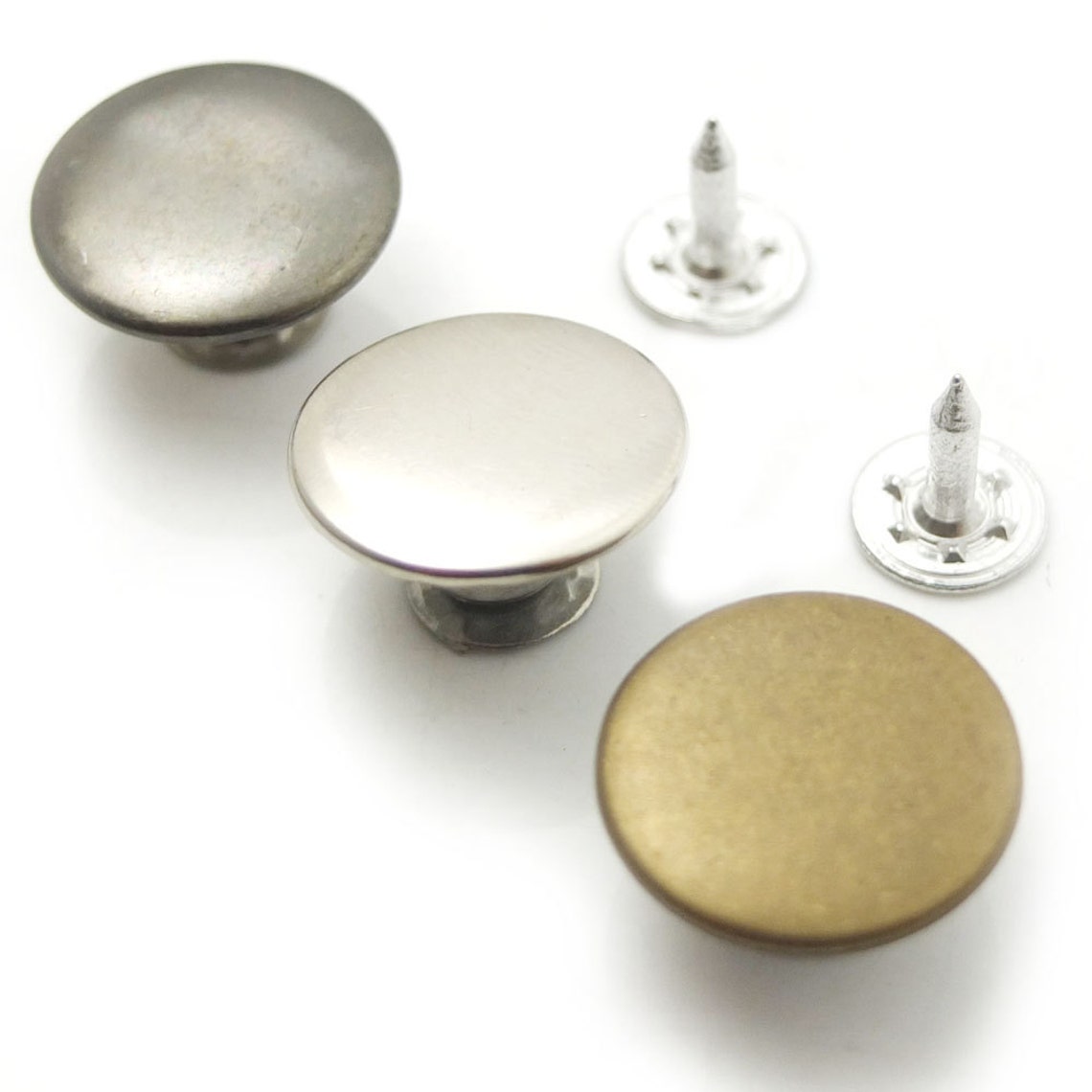 20 50 100 200 Set Jean Tack 17mm 5/8" Look Inside Fine Snap Button Stud ...