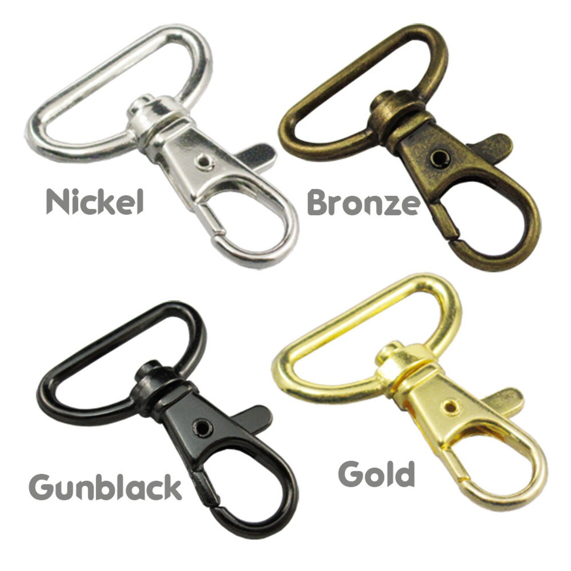 20 Pcs Metal Swivel Lobster Clasps Clips Snap Hooks Findings Lanyard ...