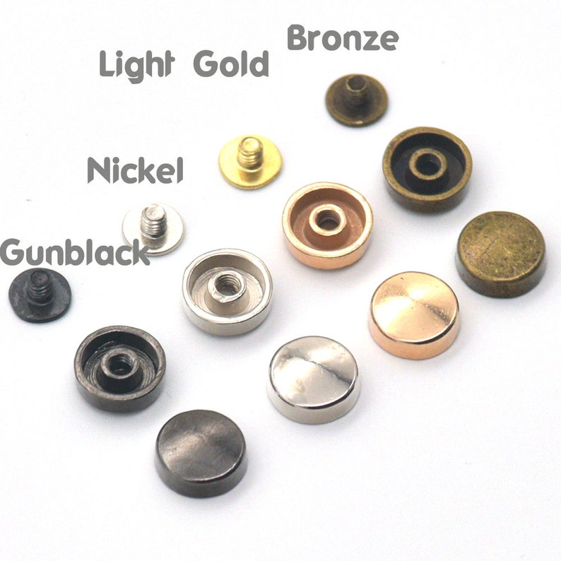 12/25/60/100 Sets 10mm 3/8 Alloy Flat Round Head Button - Etsy