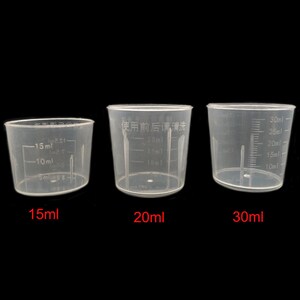 25/60/100 Pcs 15ml 20ml 30ml Plastic Laboratory Measure Graduate Cups ...