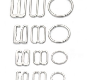 Set of 2 Rings OR 2 Sliders in Rose Gold for Swimwear or Bra Making 1/4 ...